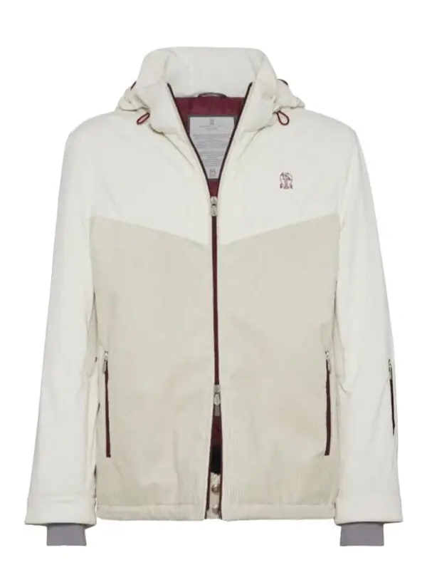 Brunello Cucinelli Padded Parka With Detachable Hood And Zipped Vents - White
