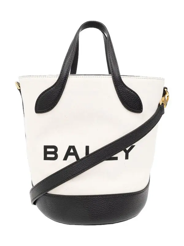 Bally Logo Print Tote Bag - White