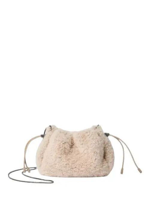 Brunello Cucinelli Mini Mellow Bucket Bag - Nude