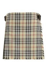Burberry Checked Frayed-edge Mini Kilt - Sand Beige