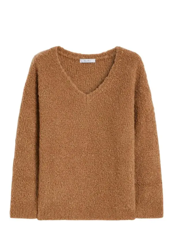 Max Mara Pantera V-neck Long-sleeve Jumper - Camel