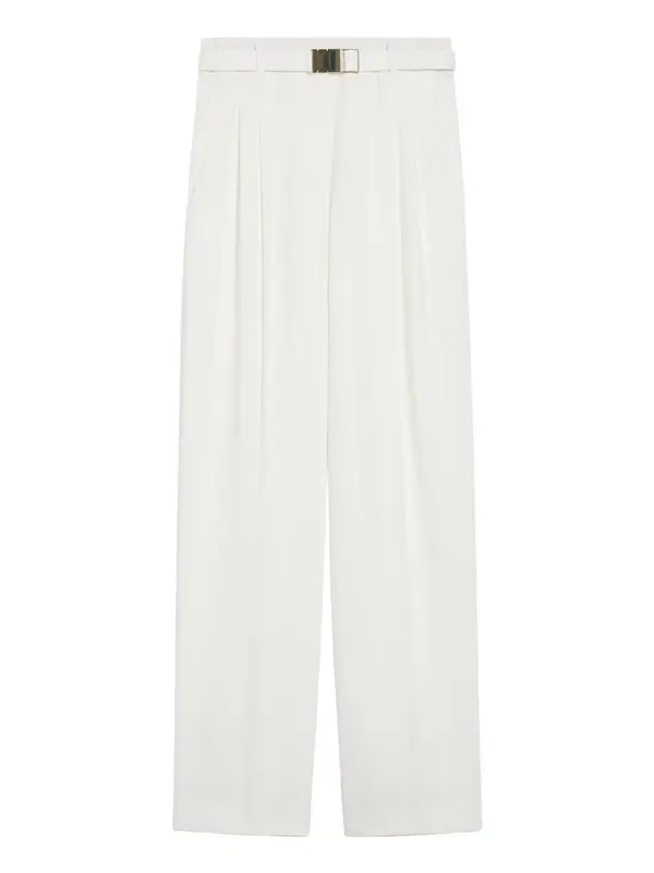 Max Mara Neottia Belted Wide Leg Trousers - White