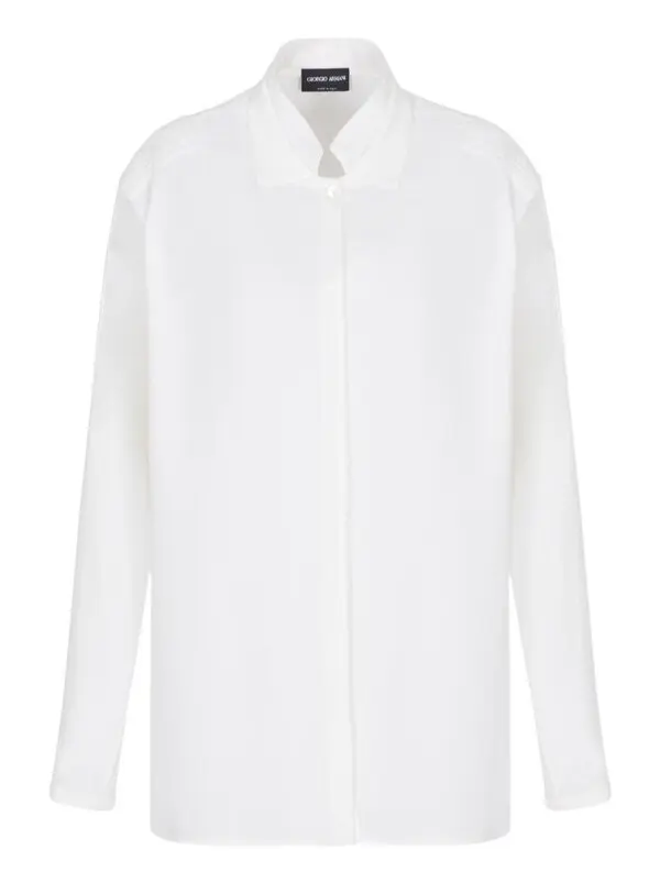 Giorgio Armani Long-sleeve Collared Shirt - White