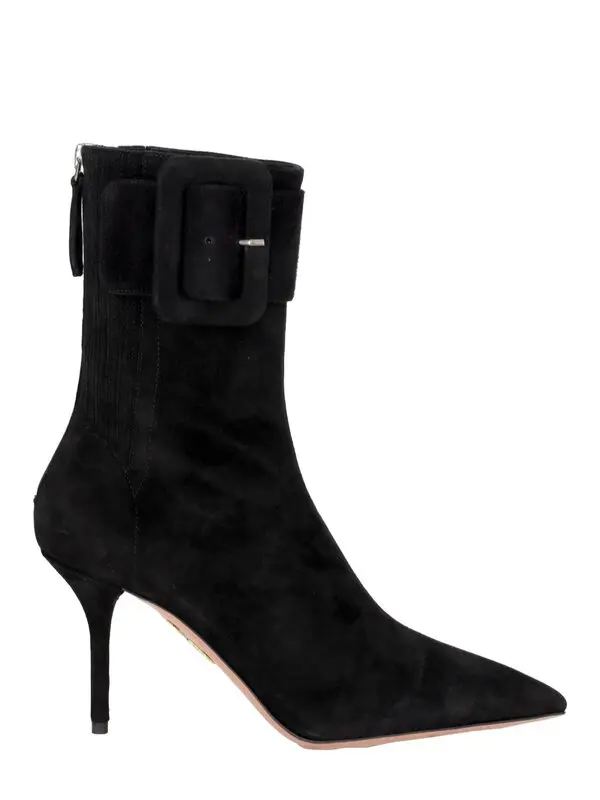AQUAZZURA St Honoré 95mm Suede Boots - Black