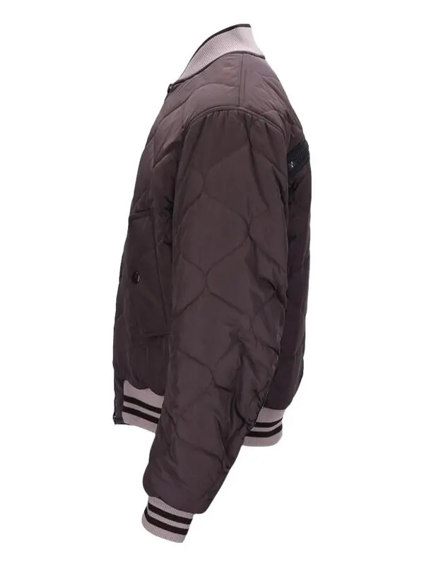 Dries Van Noten Quilted Bomber Jacket With Zipper Details - Black