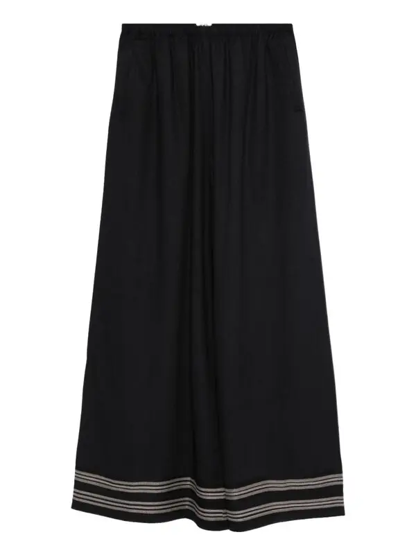 BODE Wide Leg Pants With Decorative Stitching - Black