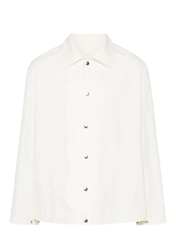 JIL SANDER Logo Printed Button-up Jacket - White