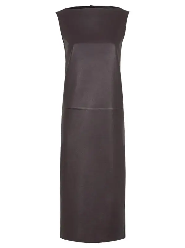 Fendi Sleeveless Leather Dress - Dark Purple