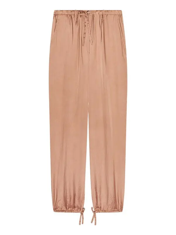 Dries Van Noten Pleat Detailed Drawstring Trousers - Smoke Color