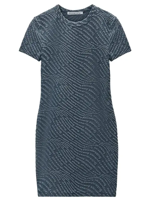 Alexander Wang Logo Jacquard Shrunken Mini Dress - Grey