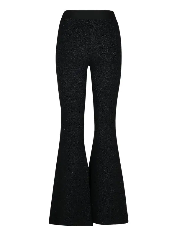Palm Angels Logo Tape Flared Pants - Black