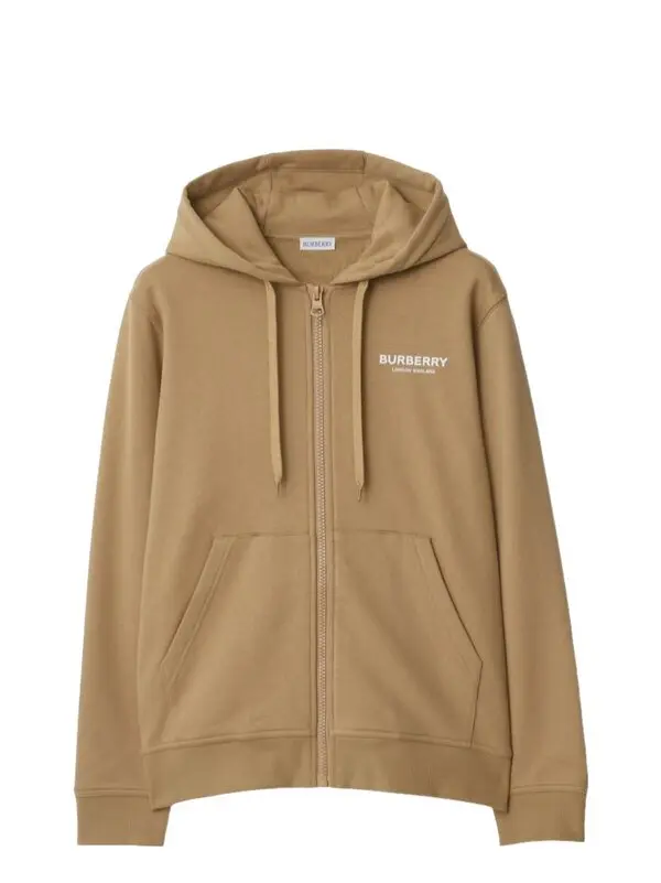 Burberry Cotton Zip Hoodie With Logo - Green