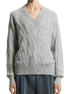Peserico V-neck Cable-knit Sweater With Micro Sequins - Lime