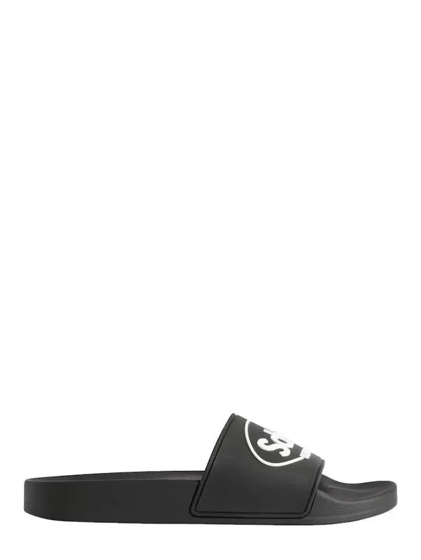 Balenciaga X Scholl Pool Slides With Dual Branding - Black/white