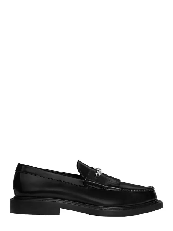 Celine Universite Chunky Loafer In Polished Bull - Black/silver
