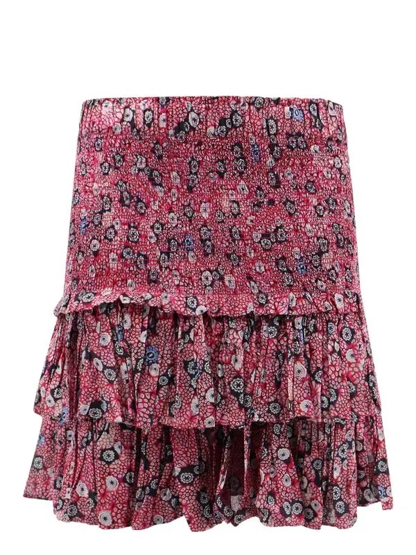 Isabel Marant Étoile Naomi Abstract-printed Tiered Mini Skirt - Multicolor