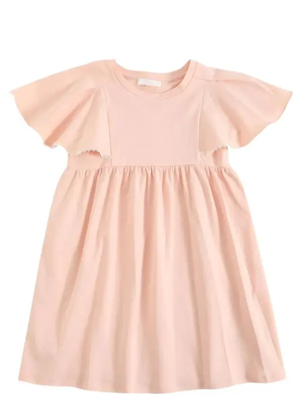 Chloé Embroidered Logo Dress - Nude