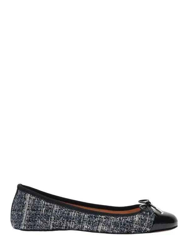 SCAROSSO Carla Bow Detail Ballerina Flats - Blue
