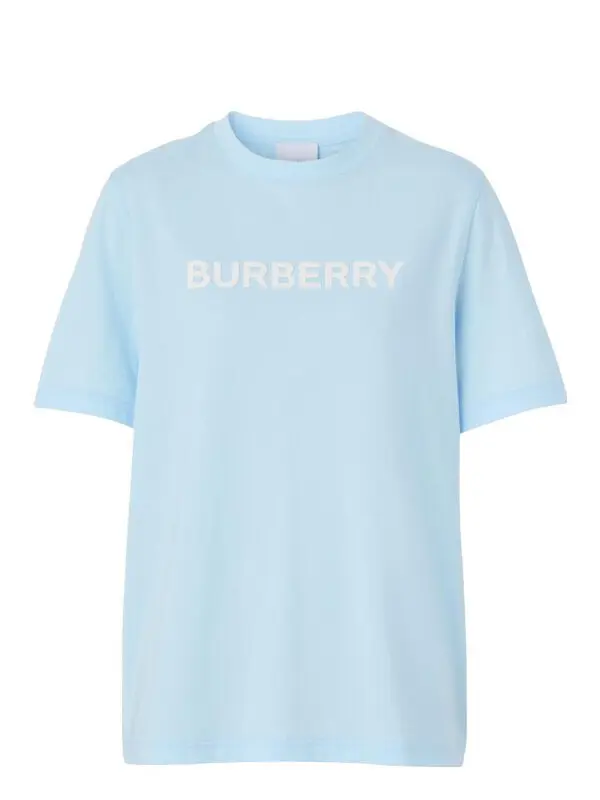 Burberry Logo Print Cotton T-shirt - Blue