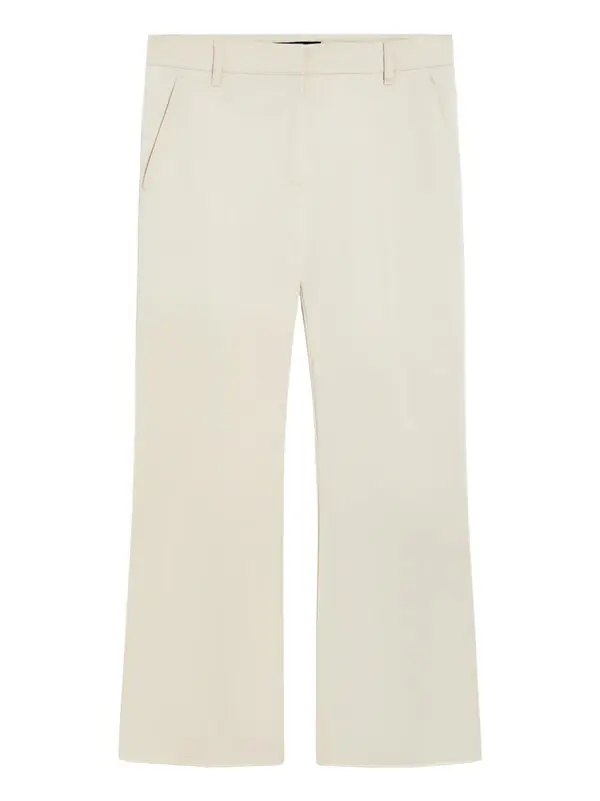Max Mara Stretch Gabardine Flared Trousers - Ivory