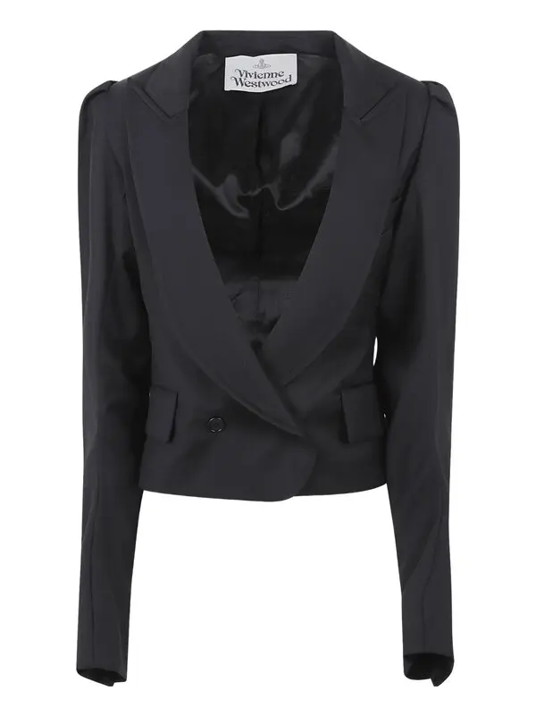 VIVIENNE WESTWOOD Double Breasted Cropped Jacket - Black