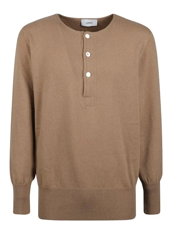 LARDINI Long-sleeved Sweater - Brown