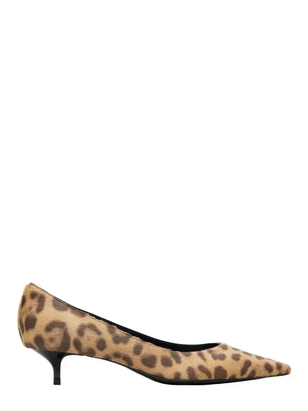 JIMMY CHOO Amelia Leopard Print Kitten Heels - Brown