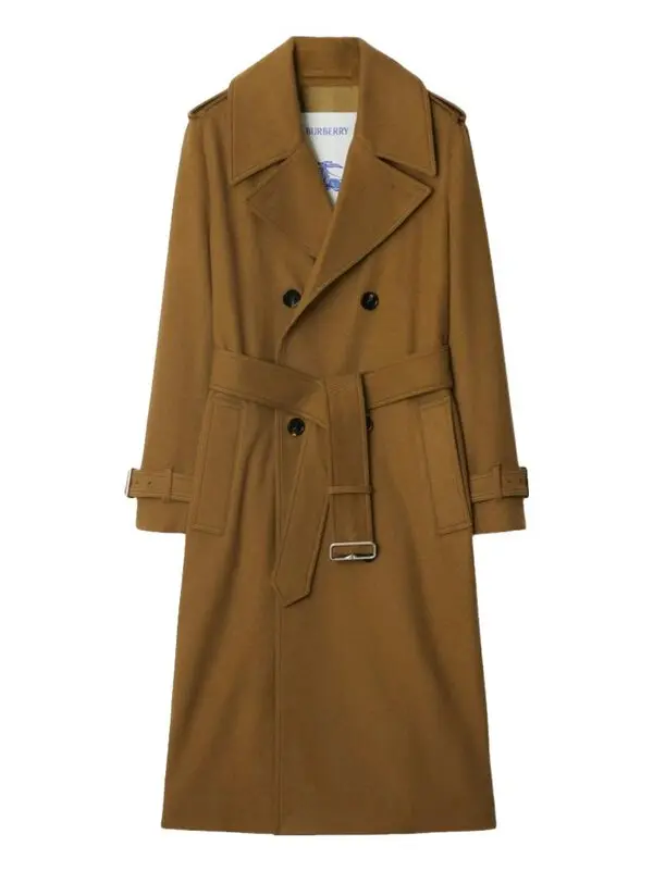 Burberry Belted Cashmere Trench Coat - Bird's Nest Color