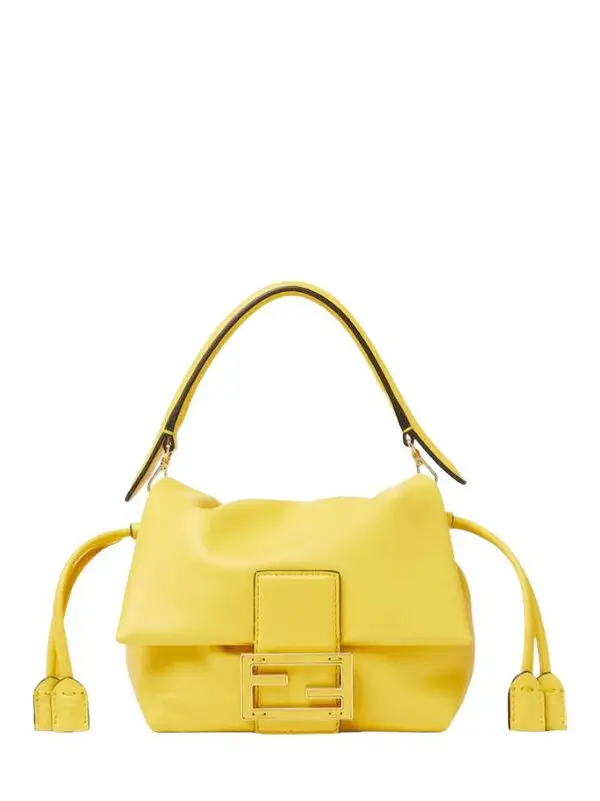 Fendi Ff Buckle Drawstring Shoulder Bag - Yellow
