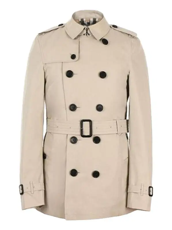 Burberry Double-breasted Logo Trench Coat - Nude