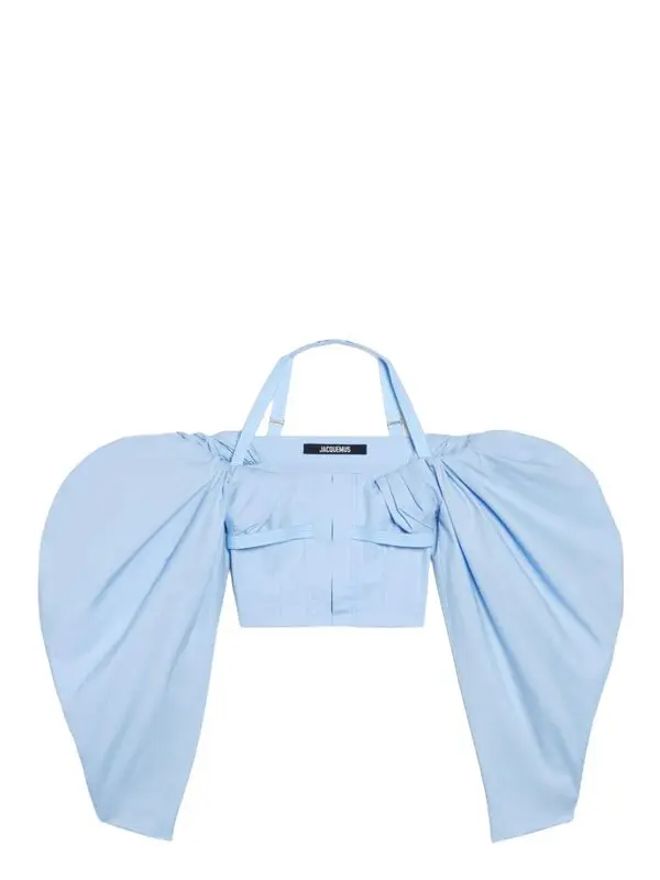 Jacquemus Off-shoulder Poplin Blouse - Blue