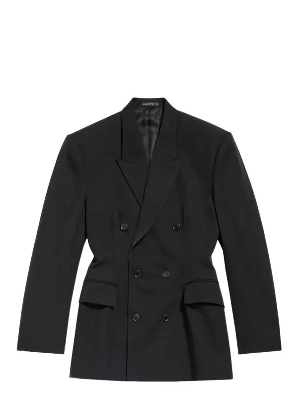 Balenciaga Cinched Button-up Jacket - Black
