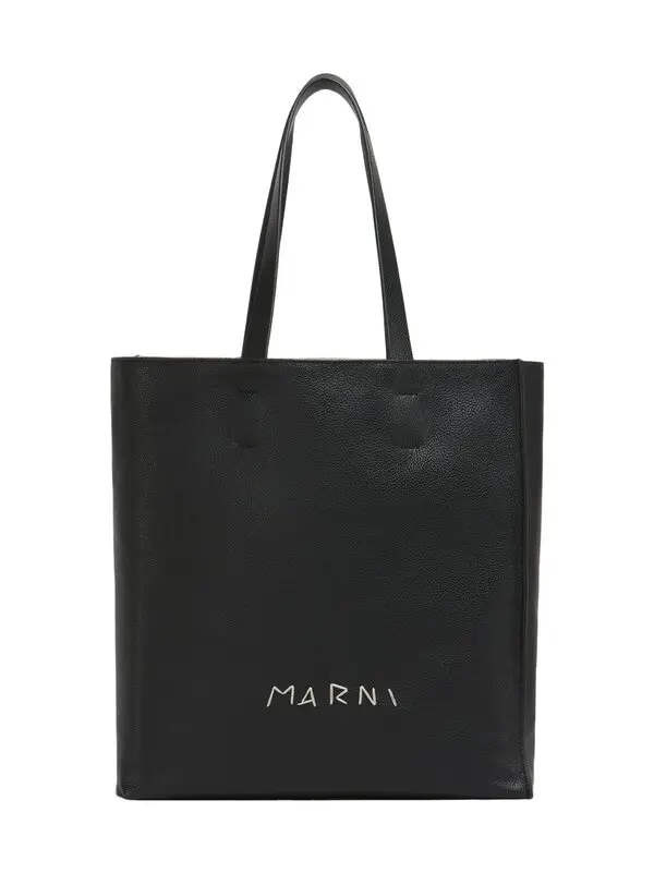 Marni Logo Detailed Handbag - Black