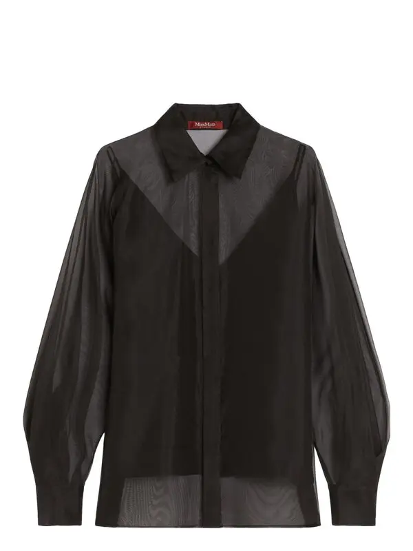 Max Mara Button-up Long-sleeved Top - Black