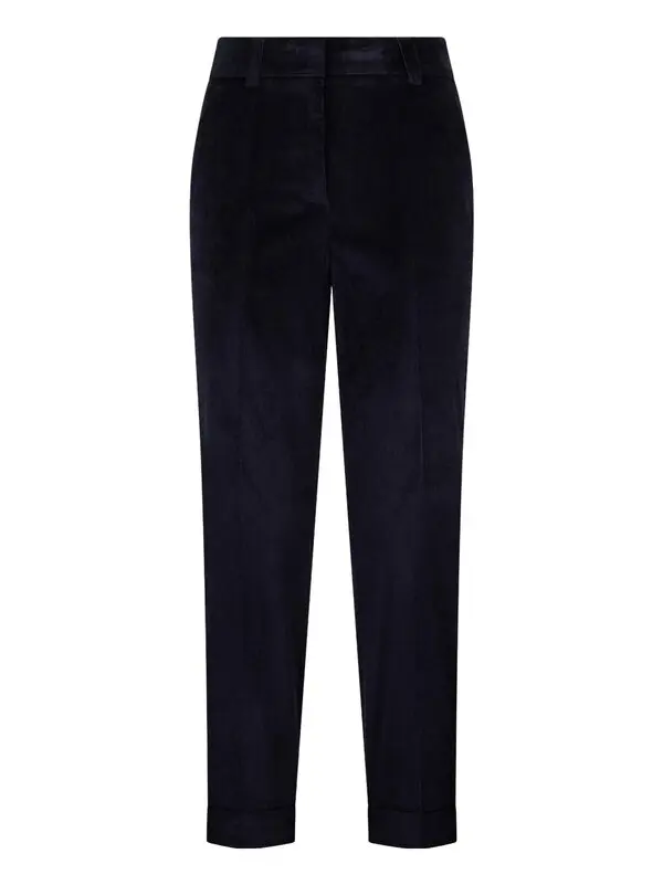 Peserico High-waist Tapered Corduroy Trousers - Black
