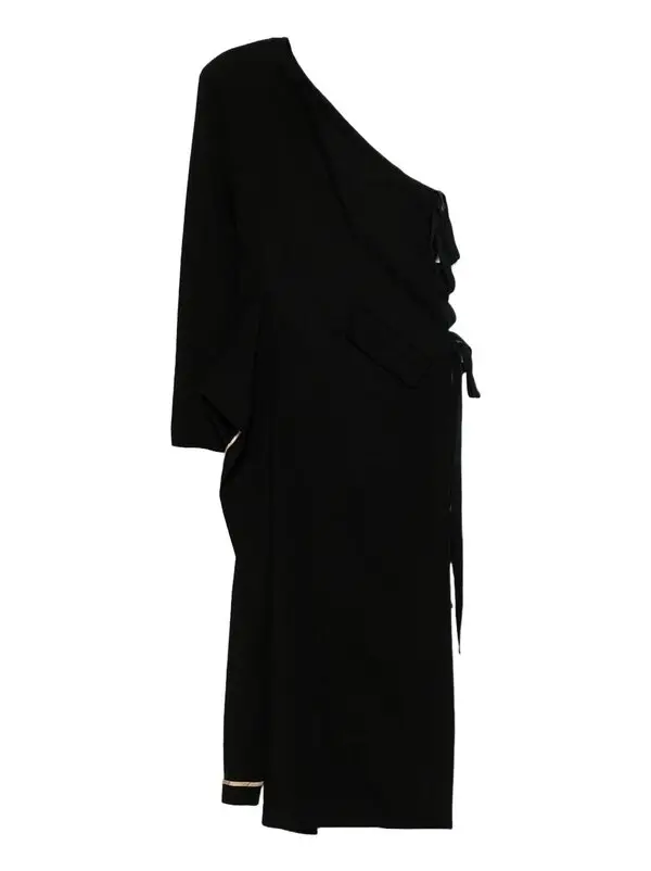 UMA WANG Asymmetrical Single Long Sleeve Coat - Black