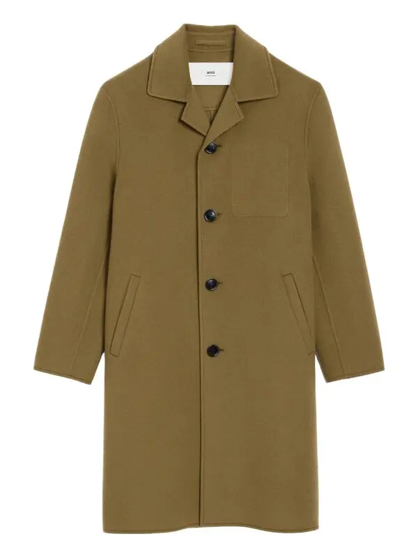 Ami Single-breasted Belted Coat - Bronze