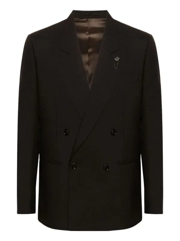 LARDINI Double-breasted Blazer - Black