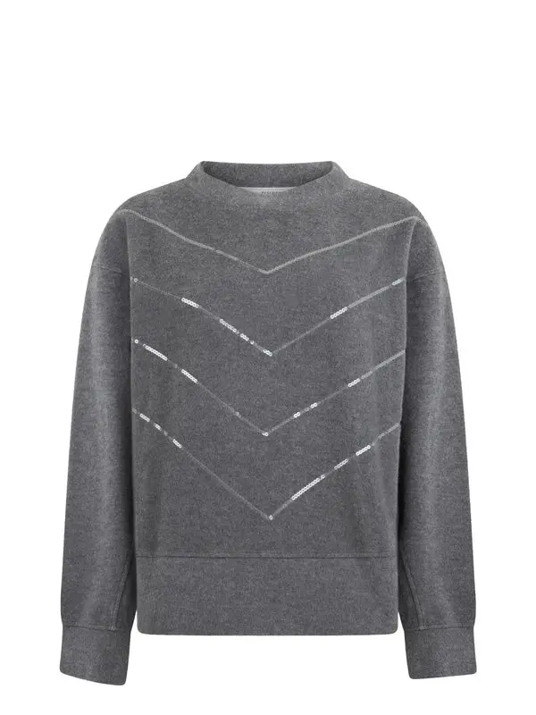 Peserico Sequin Embellished Crewneck Sweatshirt - Black