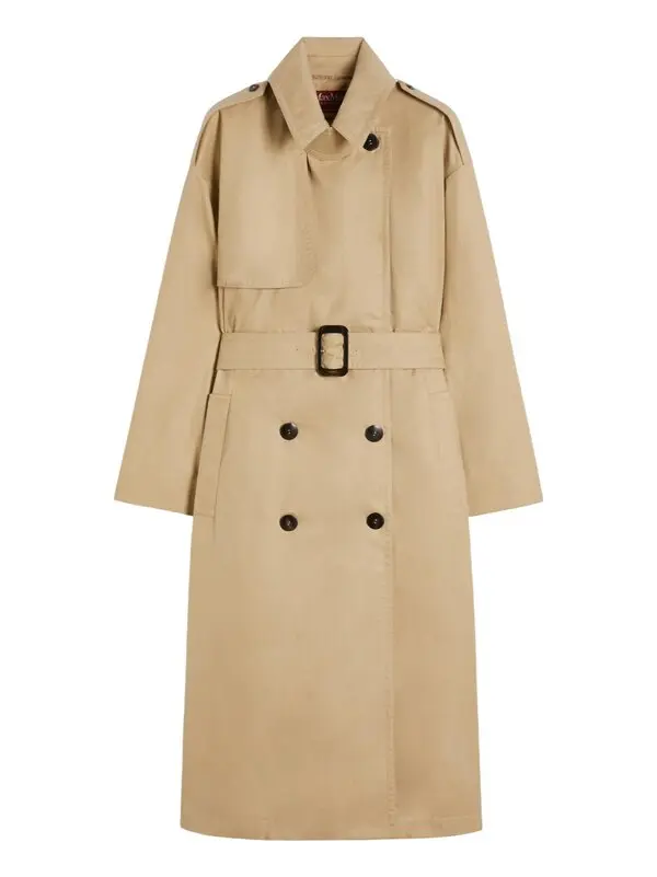 Max Mara Belted Cotton Trench Coat - Colonial