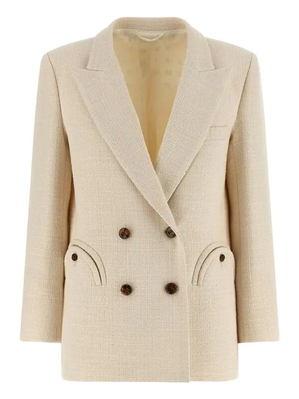 BLAZÉ MILANO Missy Everynight Double-breasted Blazer - Cream
