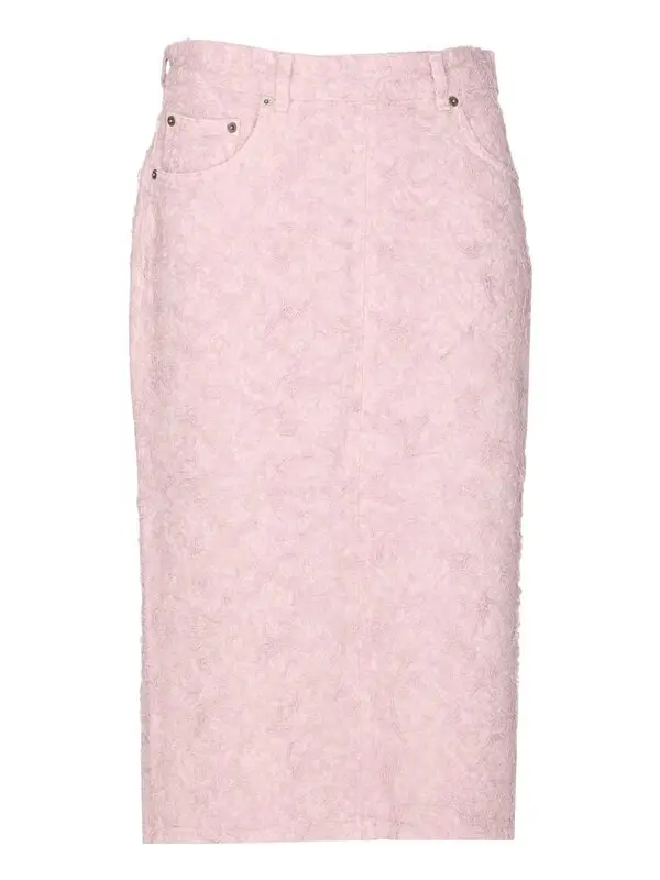 HAIKURE Kim Fur-effect Midi Skirt - Pink