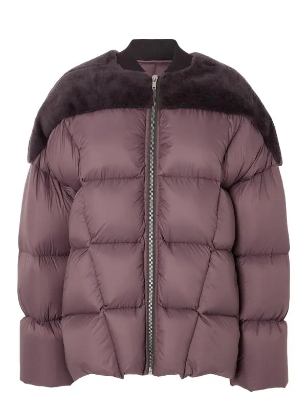 Rick Owens Quilted Padded Oversized Bomber Jacket - Gray