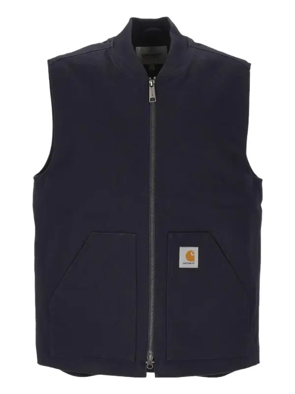 Carhartt Work In Progress Zip-front Pouch-pocket Gilet - Deep Navy Blue