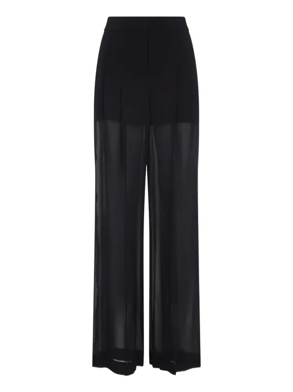 Alberta Ferretti Pleated-front Palazzo Trousers - Black