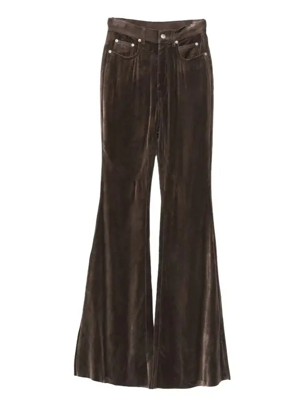 Rick Owens Concordians Bolan Bootcut Velvet Pants - Black