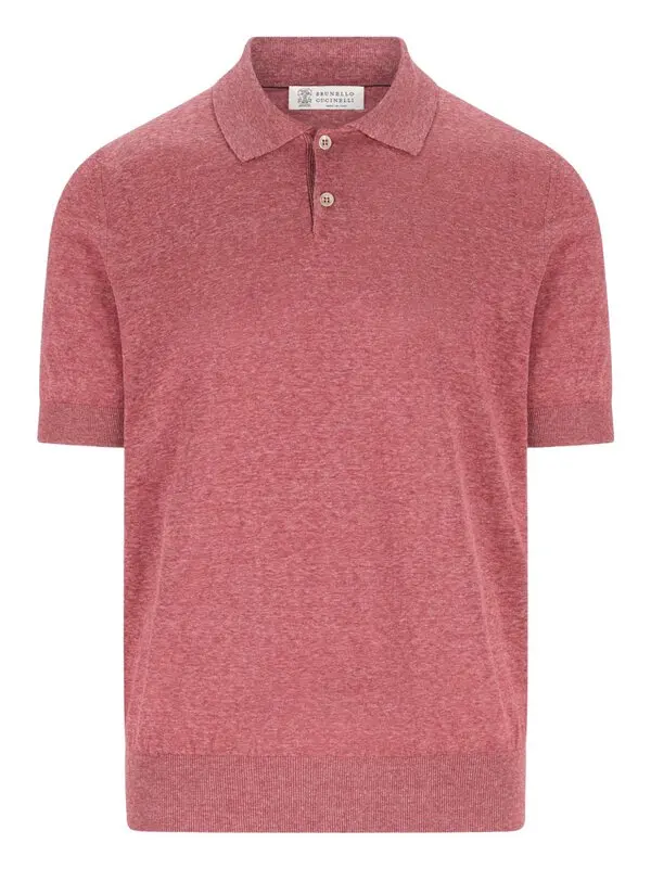 Brunello Cucinelli Short-sleeve Polo Knitted Top - Pink