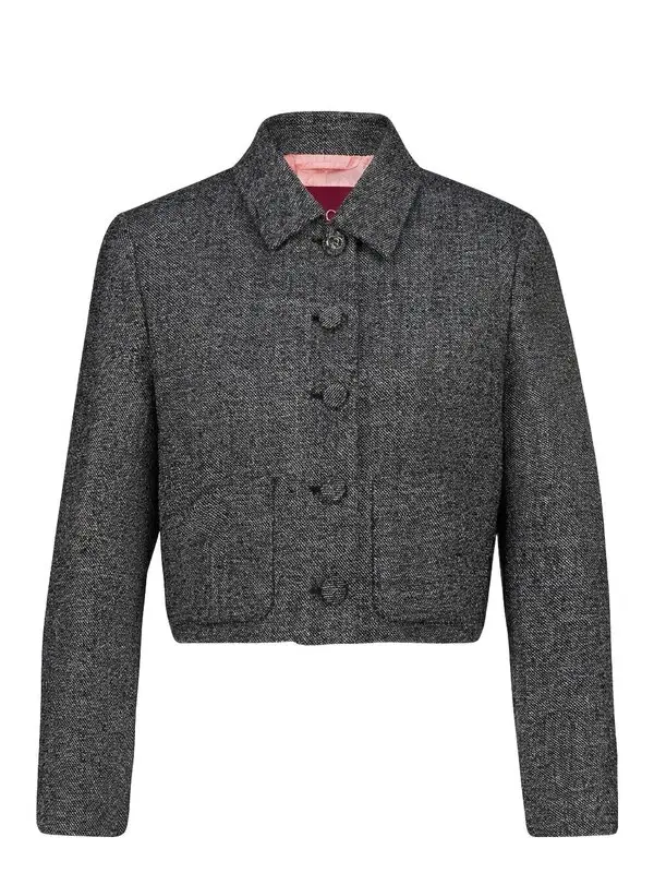 Gucci Grisaille Jacket With Interlocking G Button - Black/white