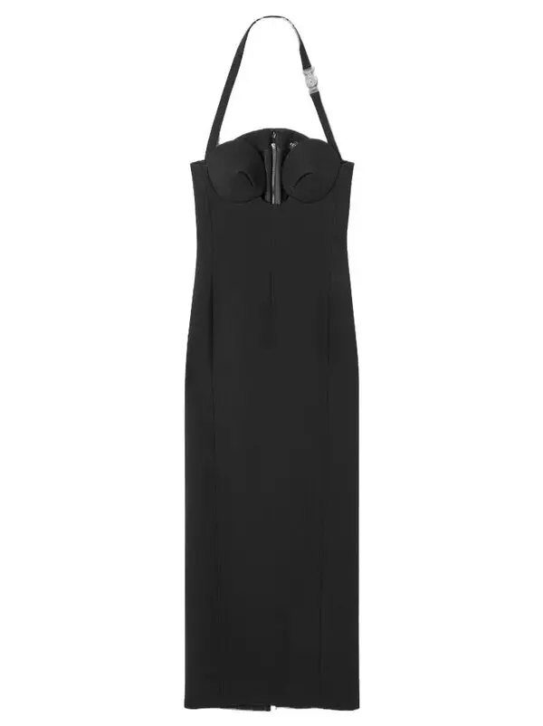 Versace Medusa '95 Fluted Midi Dress - Black