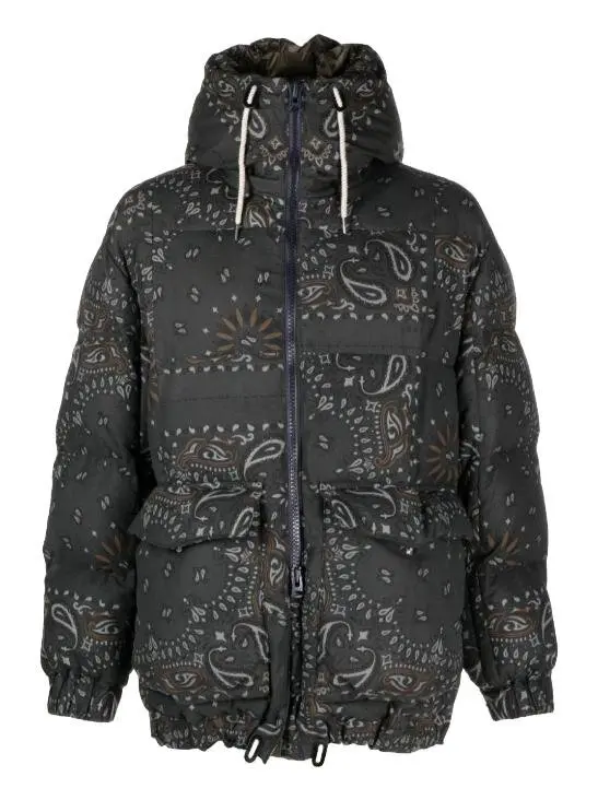 Sacai Bandana-print Padded Jacket - Black